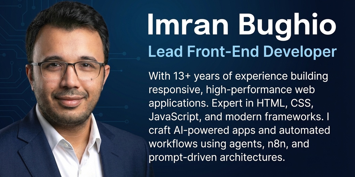 Imran Bughio - Lead Front-End Developer